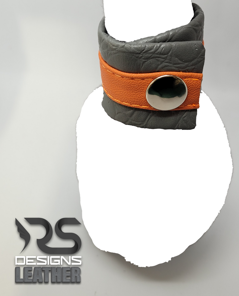 Light Gray & Orange LEATHER padded Ball Tug – Raw Studio Designs