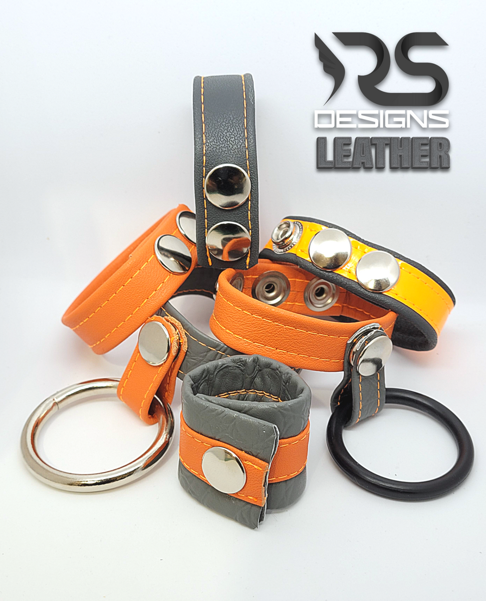 Light Gray & Orange LEATHER padded Ball Tug – Raw Studio Designs